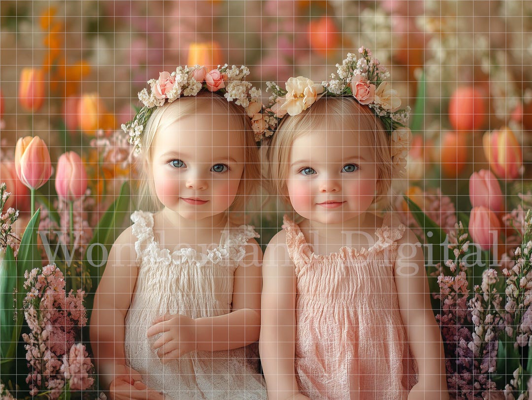 Spring Digital Backdrop, Spring Floral Background, Easter Background ...