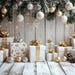 Christmas Digital Backdrop, White Christmas Backdrop With Christmas ...