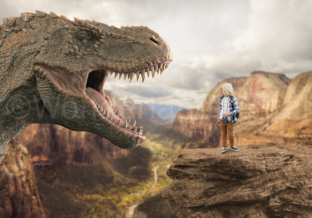 Dinosaur Digital Backdrop, Tyrannosaurus Rex in the Desert, Photoshop ...