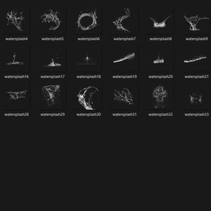 35 Water Splash Overlays, Transparent Background, Photoshop Overlays - Etsy