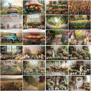 Easter Digital Backdrop Bundle, Spring Photography Backdrop Bundle, 75 ...