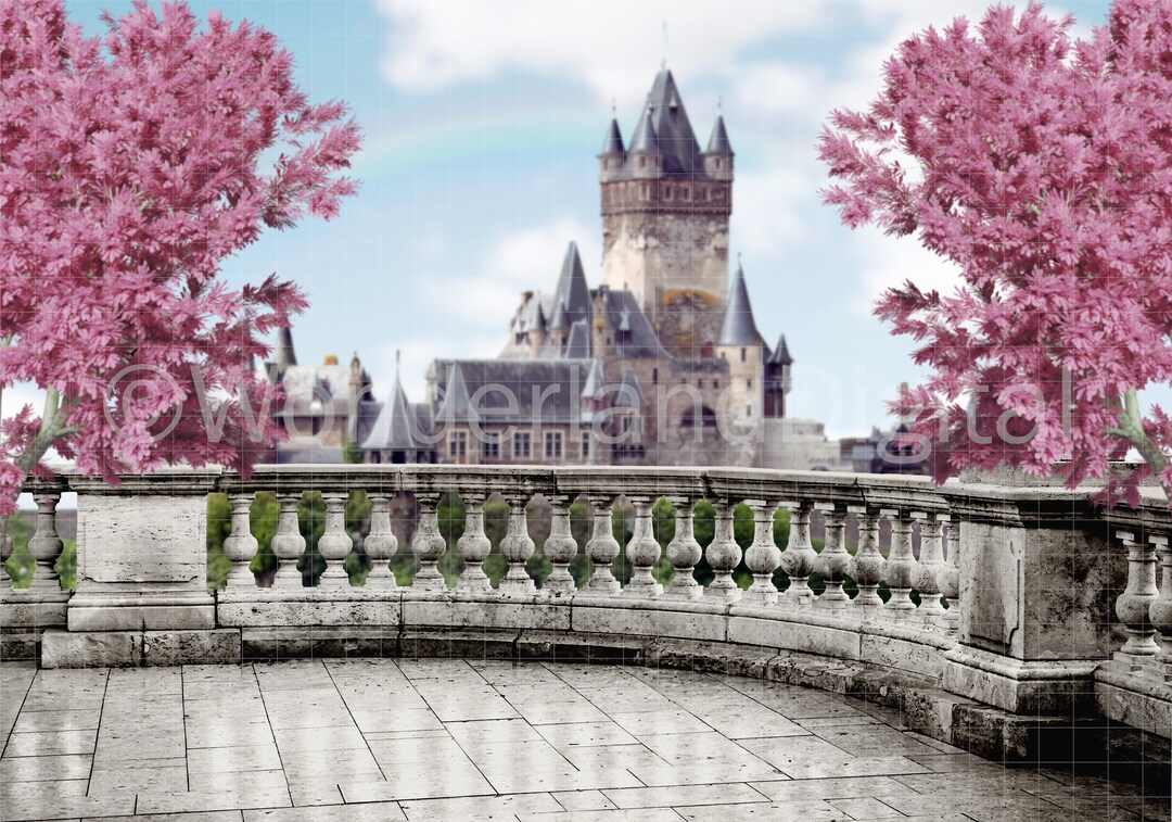 Princess Castle Digital Backdrop Castle Balcony Fairy Tale - Etsy