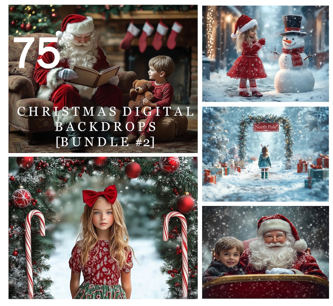 75 Christmas Digital Backgrounds - Christmas Photography Backdrop ...
