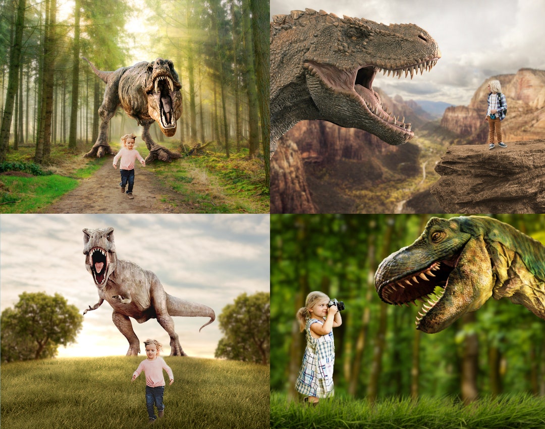 Dinosaur Digital Backdrop Bundle, 4 Pack, High Quality JPG Images for ...