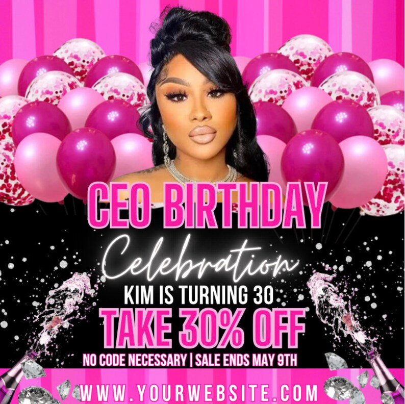 CEO Birthday Flyer, DIY Flyer Template Design, Celebration Flyer, Sale ...
