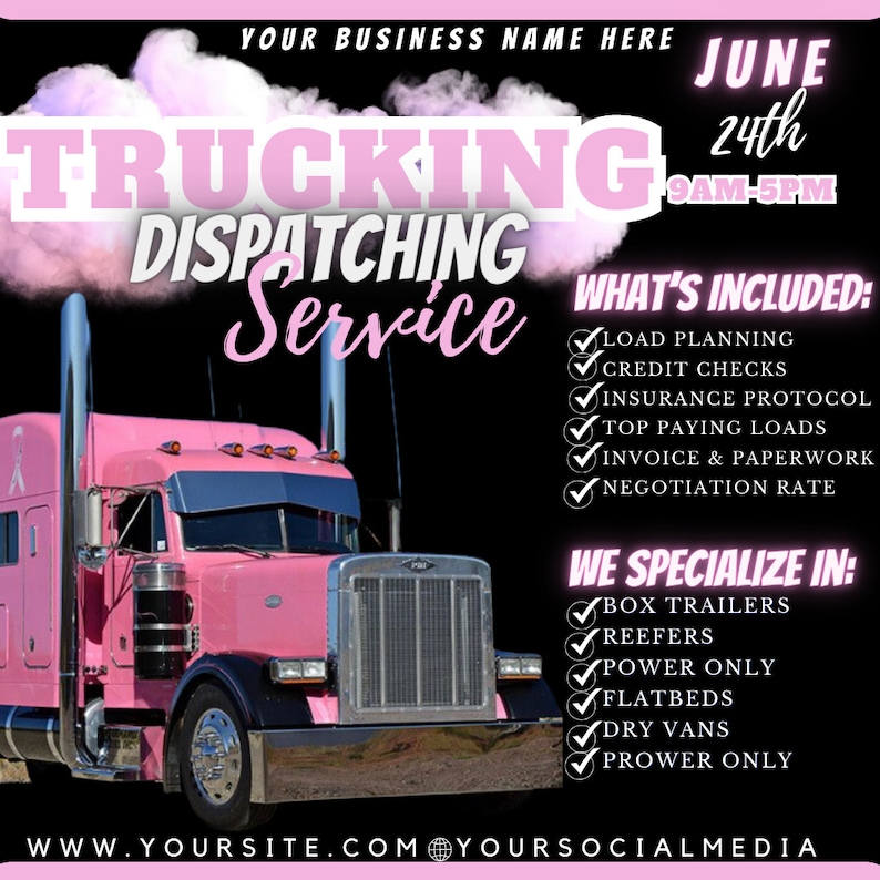 Truck Dispatcher Flyer, DIY Flyer Template Design, Trucking Services ...