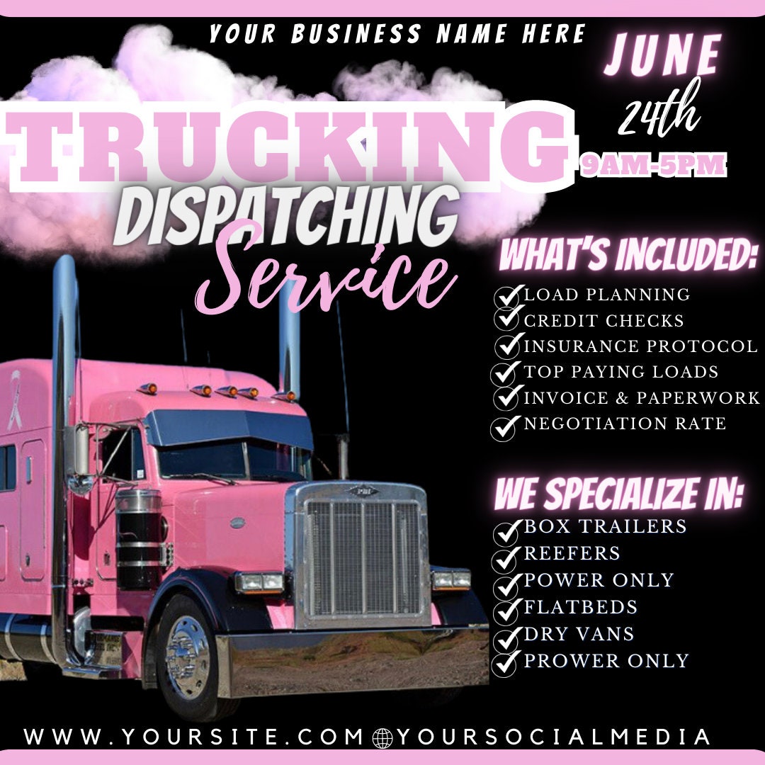 Truck Dispatcher Flyer, DIY Flyer Template Design, Trucking Services ...