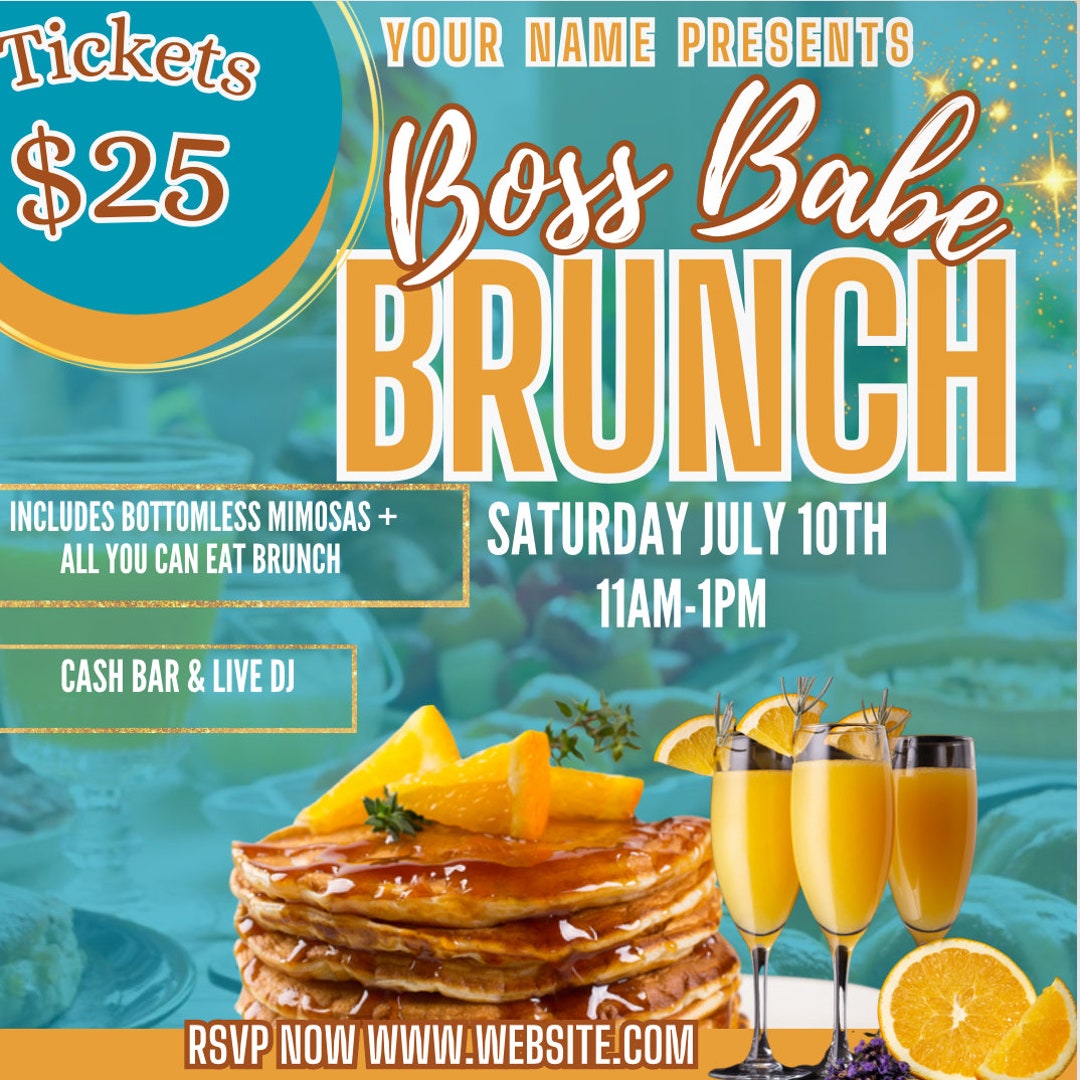BRUNCH E-FLYER TEMPLATE, Social Media Engagement Template, Womens ...