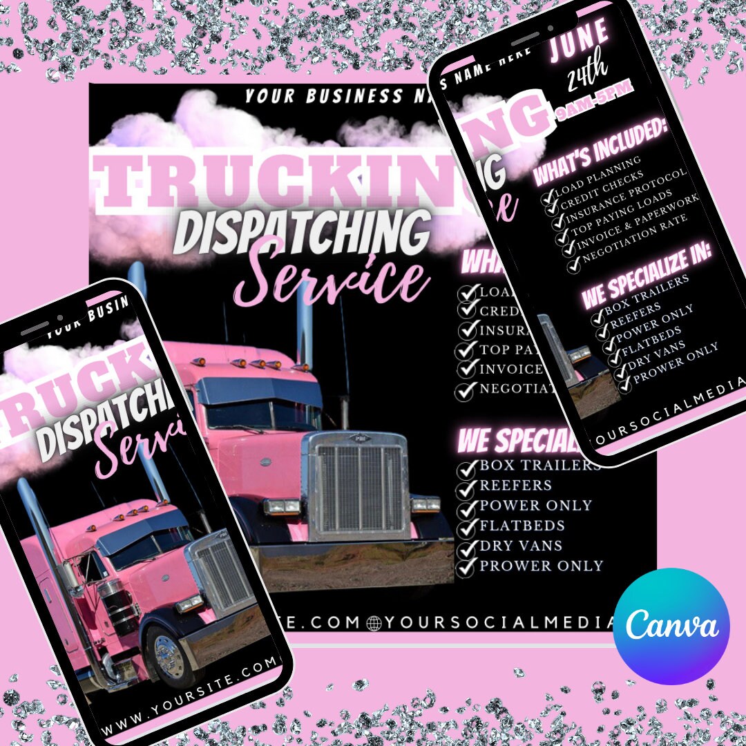 Truck Dispatcher Flyer, DIY Flyer Template Design, Trucking Services ...