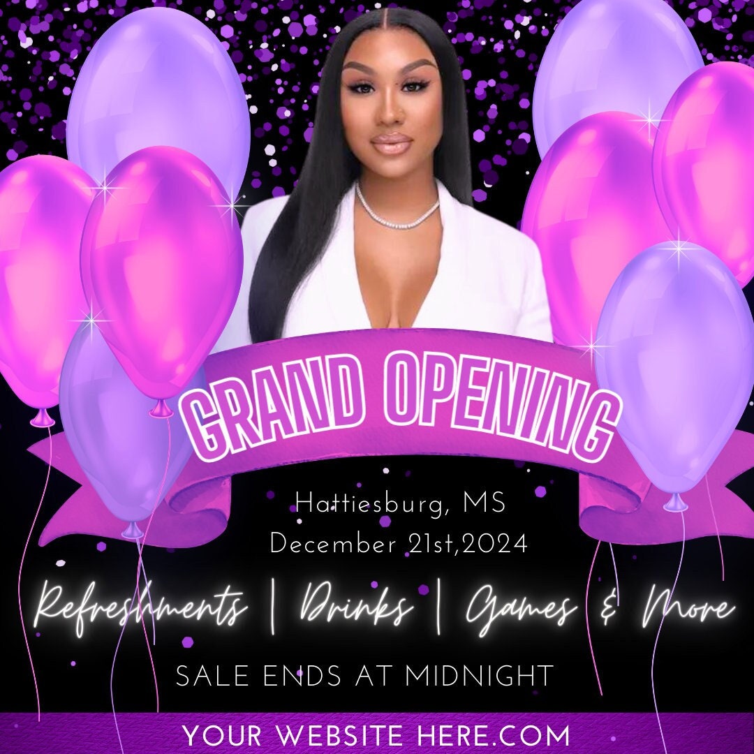 Grand Opening Flyer, DIY Flyer Template, Celebration Flyer, Social ...