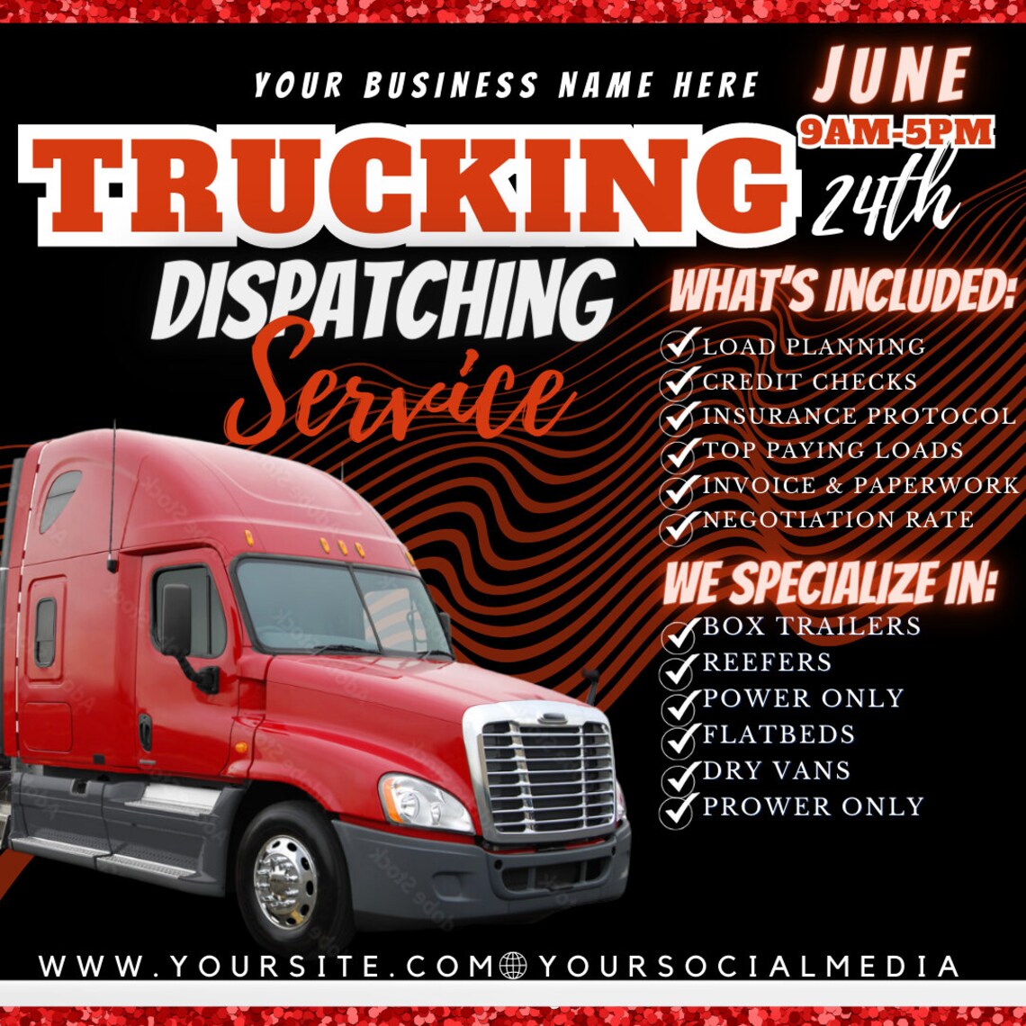 Truck Dispatcher Flyer, DIY Flyer Template Design, Trucking Services ...