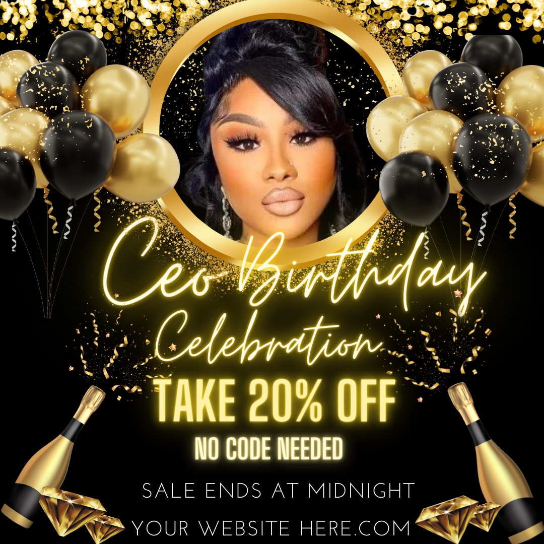 CEO Birthday Flyer, DIY Flyer Template Design, Celebration Flyer, Sale ...