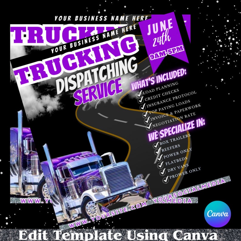 Truck Dispatcher Flyer, DIY Flyer Template Design, Trucking Services ...