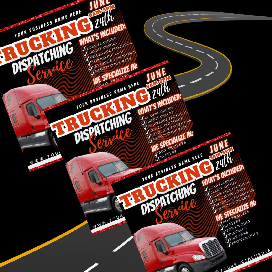Truck Dispatcher Flyer, DIY Flyer Template Design, Trucking Services ...