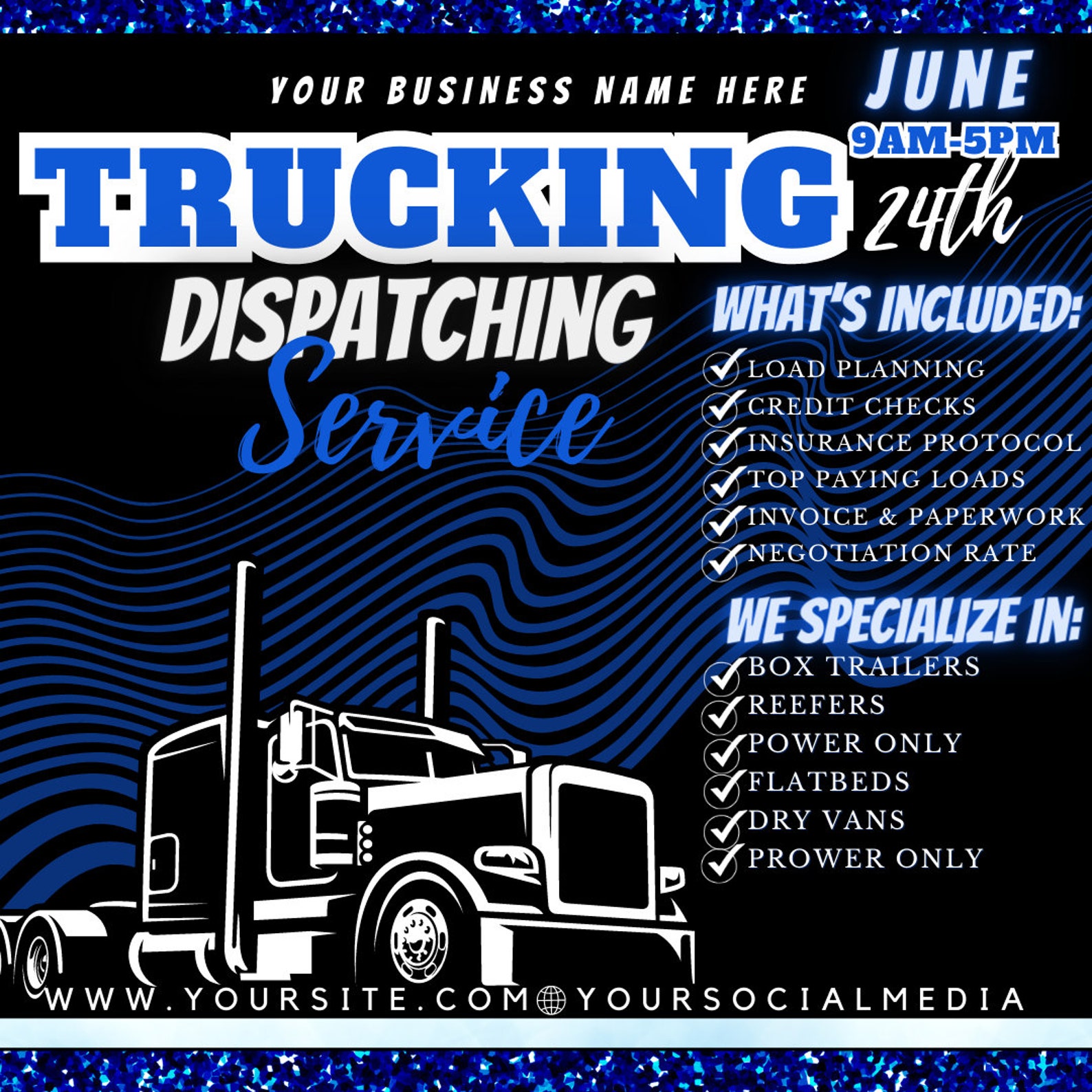 Truck Dispatcher Flyer, DIY Flyer Template Design, Trucking Services ...