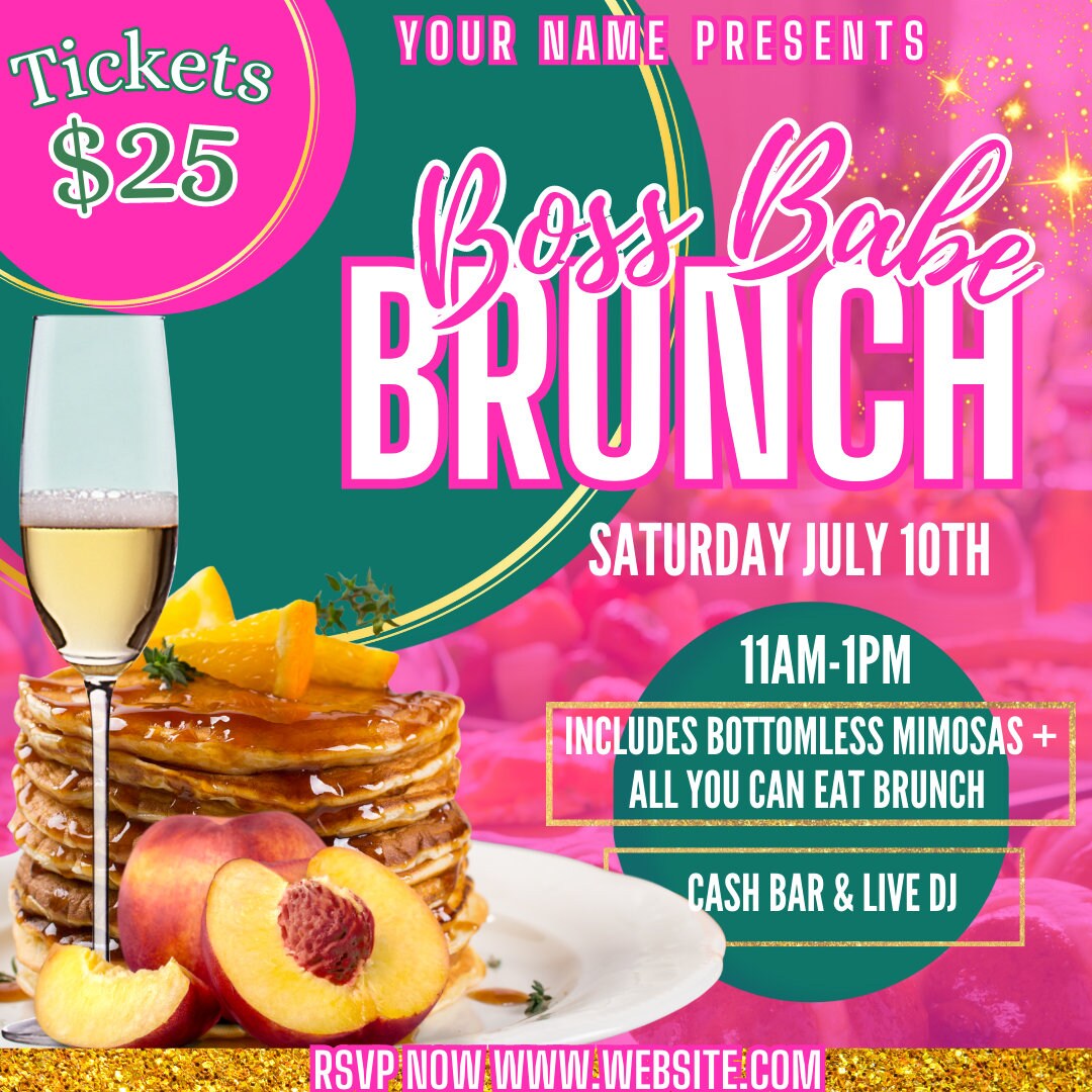 BRUNCH E-FLYER TEMPLATE, Social Media Engagement Template, Womens ...