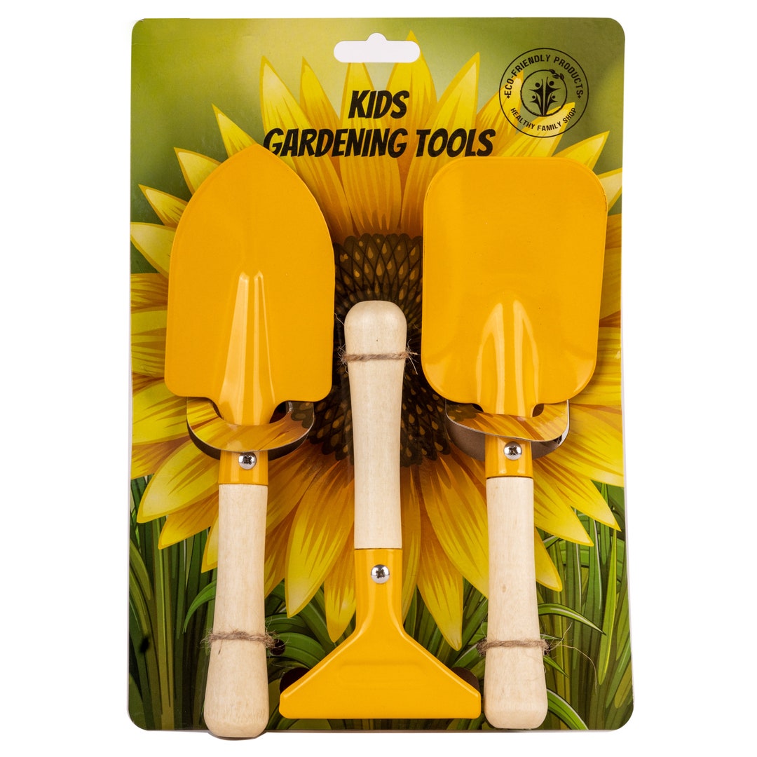Garden Tools for Kids. Kids Gardening Tools Set - 3pc Metal Garden ...