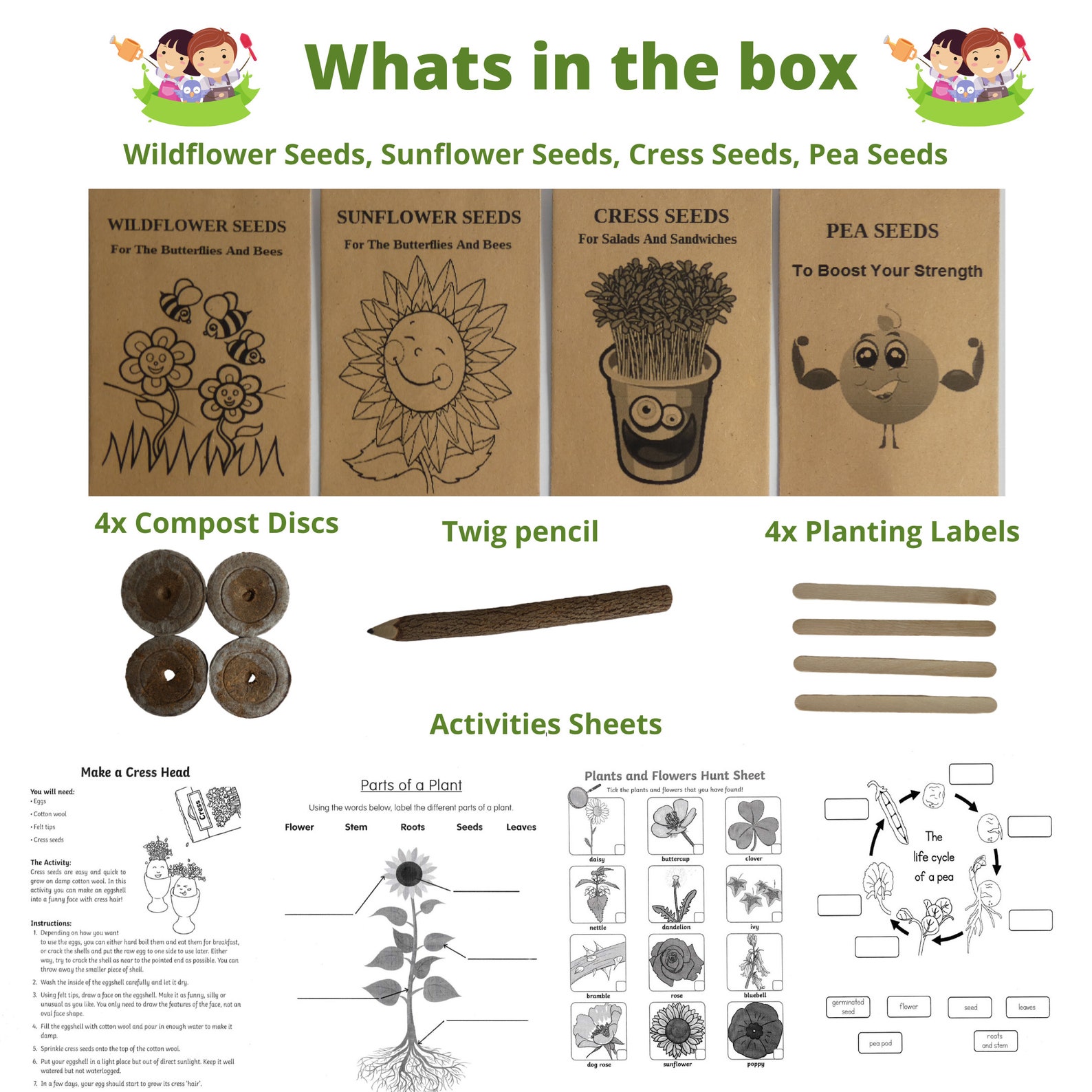 Kids Activity Box, Garden Set for Kids, Kids Gardening Kit, Seed Kits ...