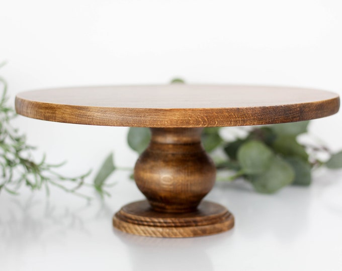 Rustic Cake Stand, Wooden Platter, Rustic Home Decor, Pedestal Cake ...