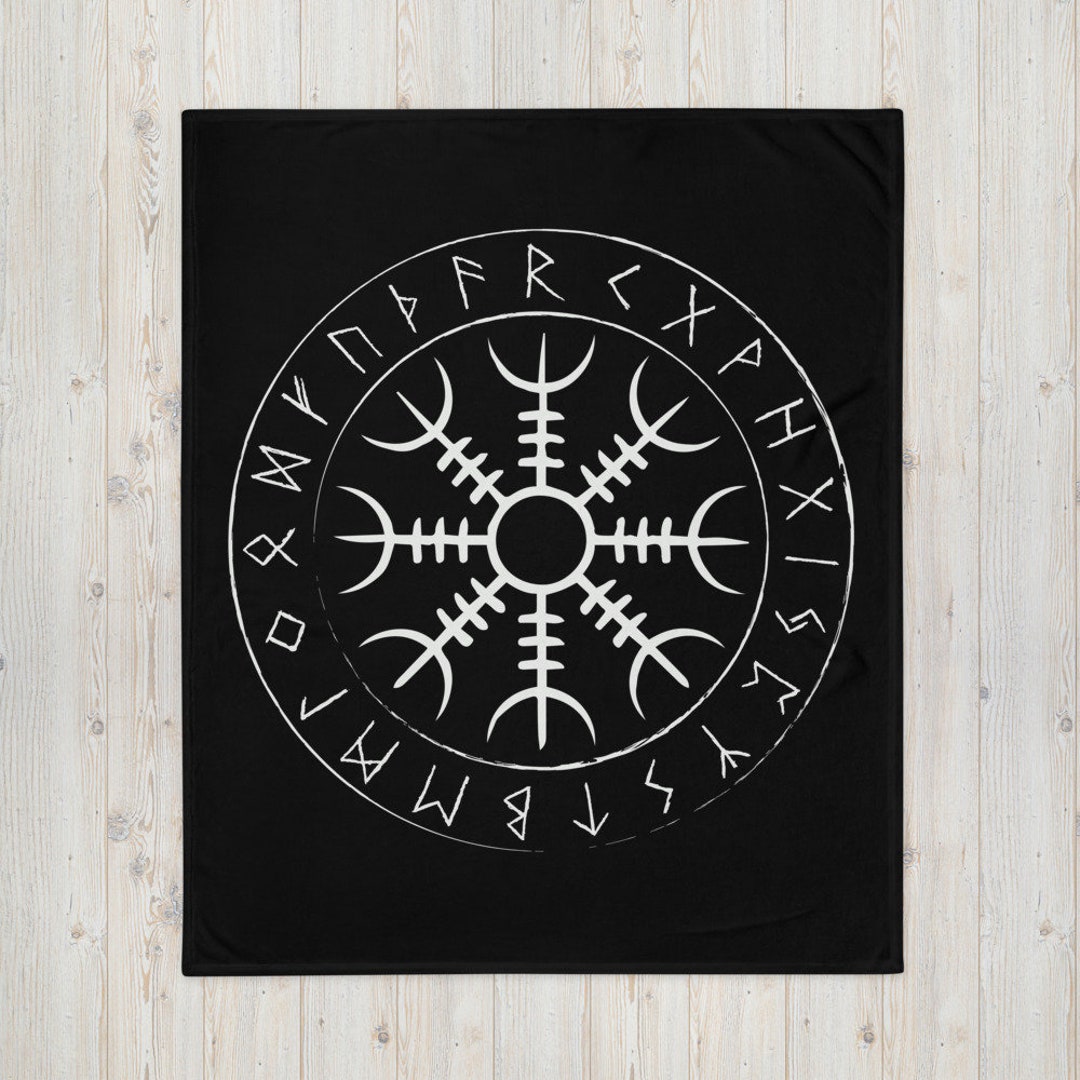 Aegishjalmur - Ægishjálmur - Viking Runes - Throw Blanket - Etsy