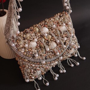 Premium Handcrafted Real Coral Shells Handbag, Purse With Pearl ...