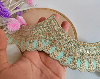 9 Yards Bridal Maroon Embroidered Scallop Indian Lace, High Quality Zari Sari Border Trim, Fancy ...