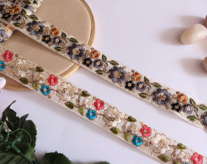 9 Yards - Golden Narrow Triangular Mirror Trim Lace, Dupatta Saree Suit Border Ribbon Lace ...