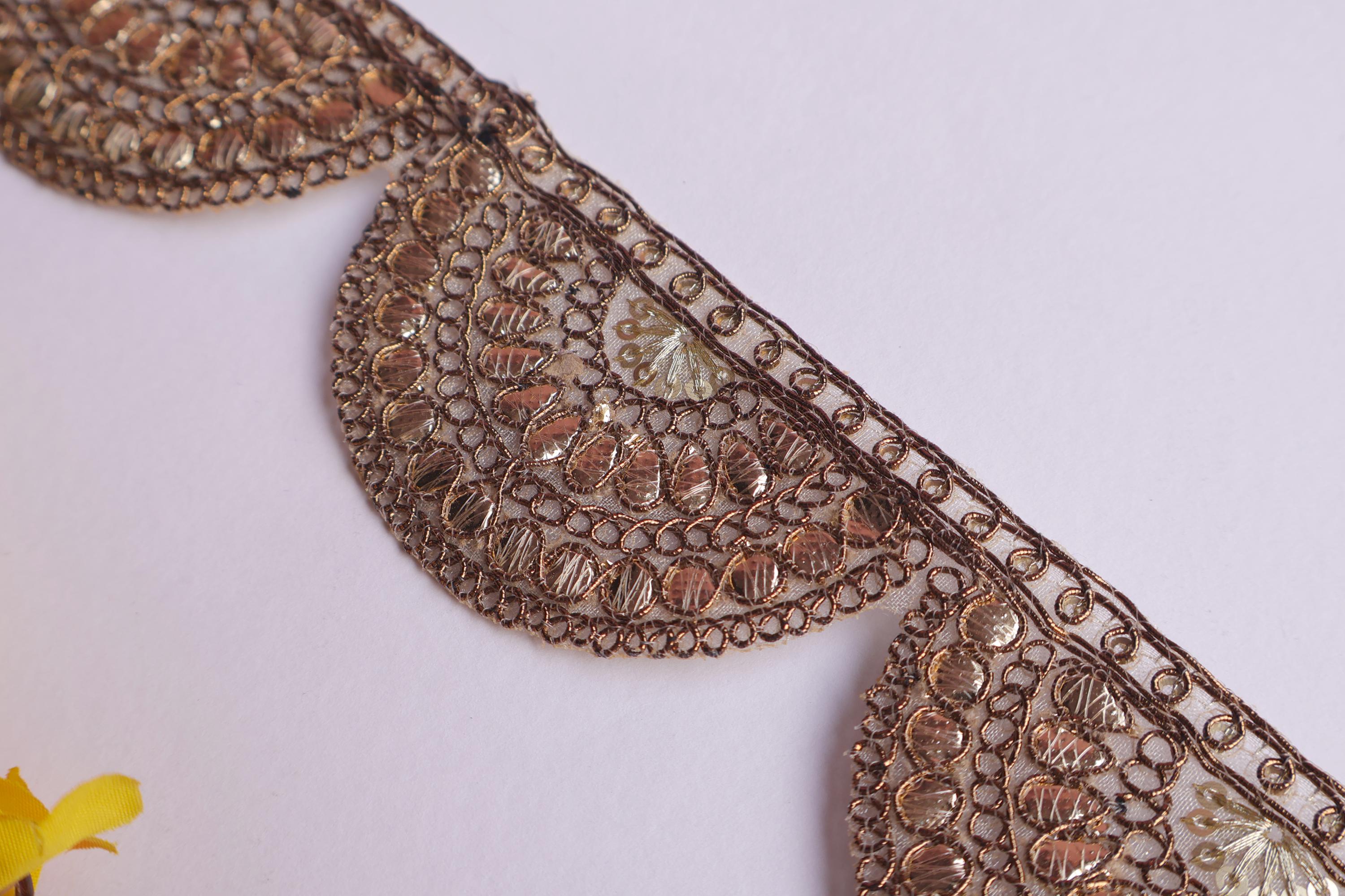 9 Yards Dark Gold Scalloped Gota Patti Indian Lace - 5cm Wide - Etsy