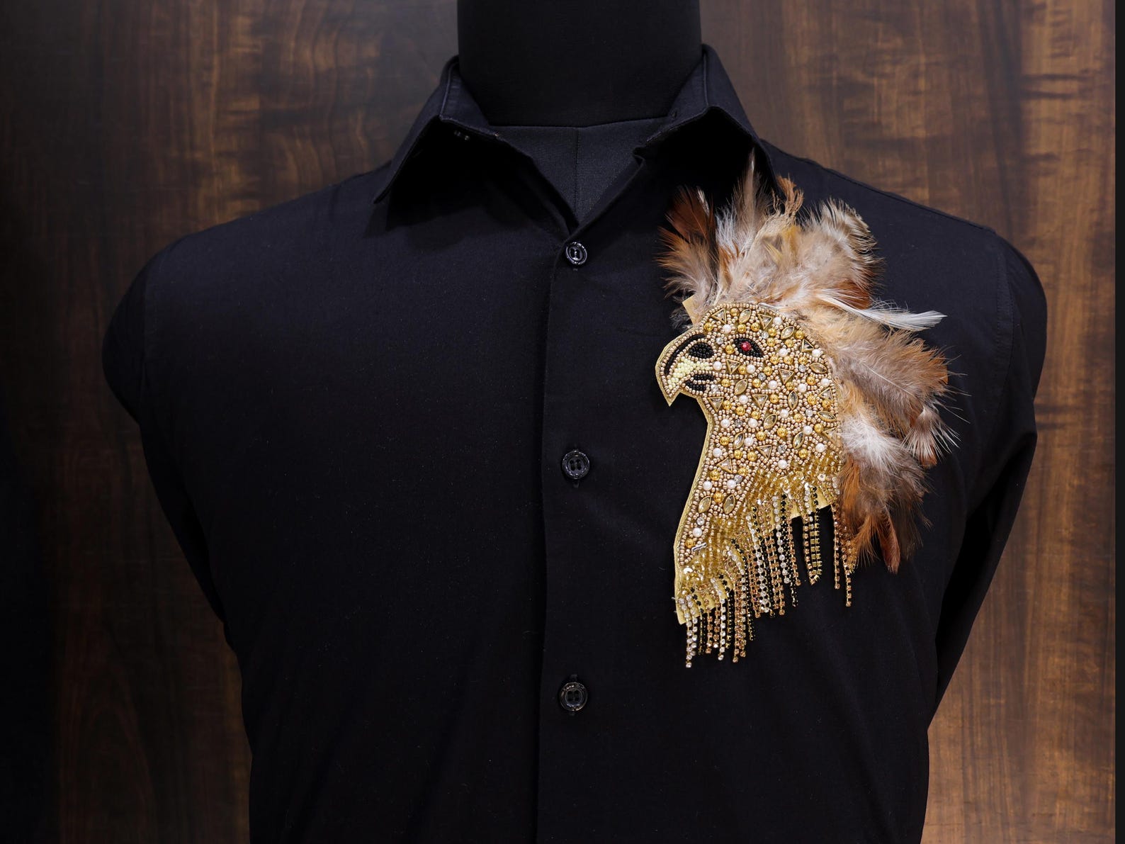 Handmade Golden Eagle Embroidered Fur Patch: Luxury Indian Applique - Etsy