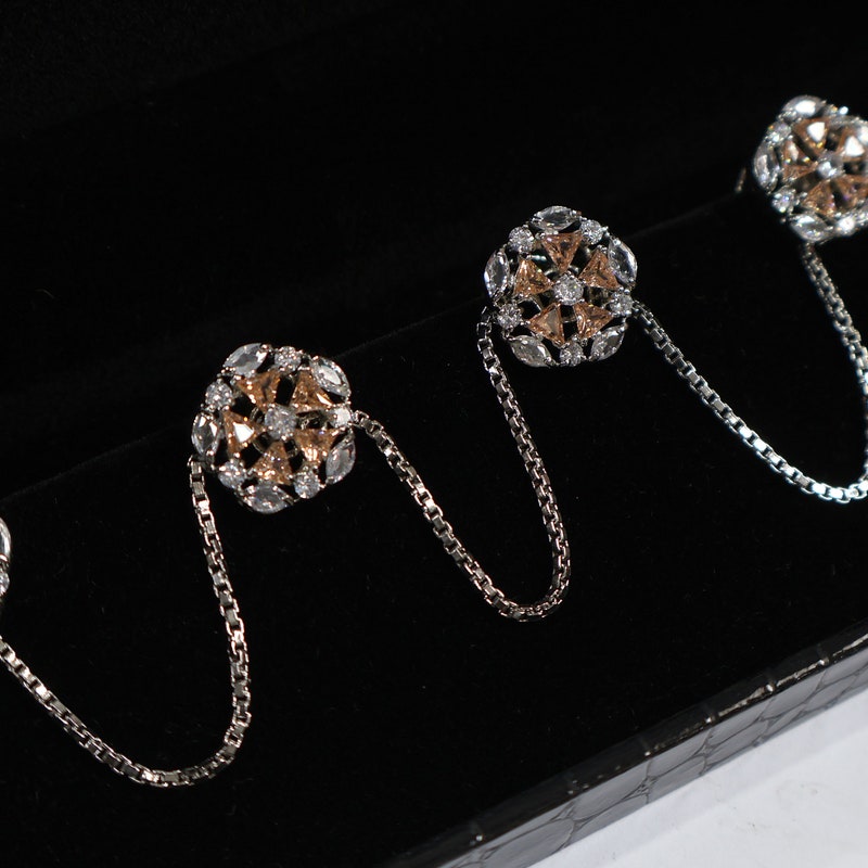 Stud Buttons With Chain - Etsy UK