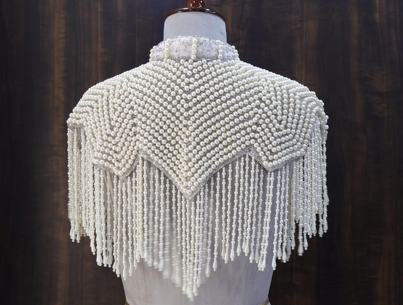 White Pearl Beaded Cape: Wedding & Evening Cover-up Shrug - Etsy
