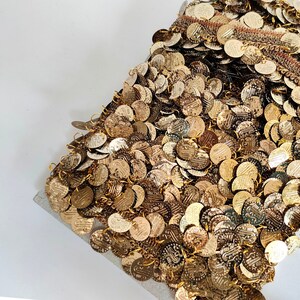 Antique Brown Coin Beaded Trim: 9 Yards, Wedding Sash, DIY Art - Etsy