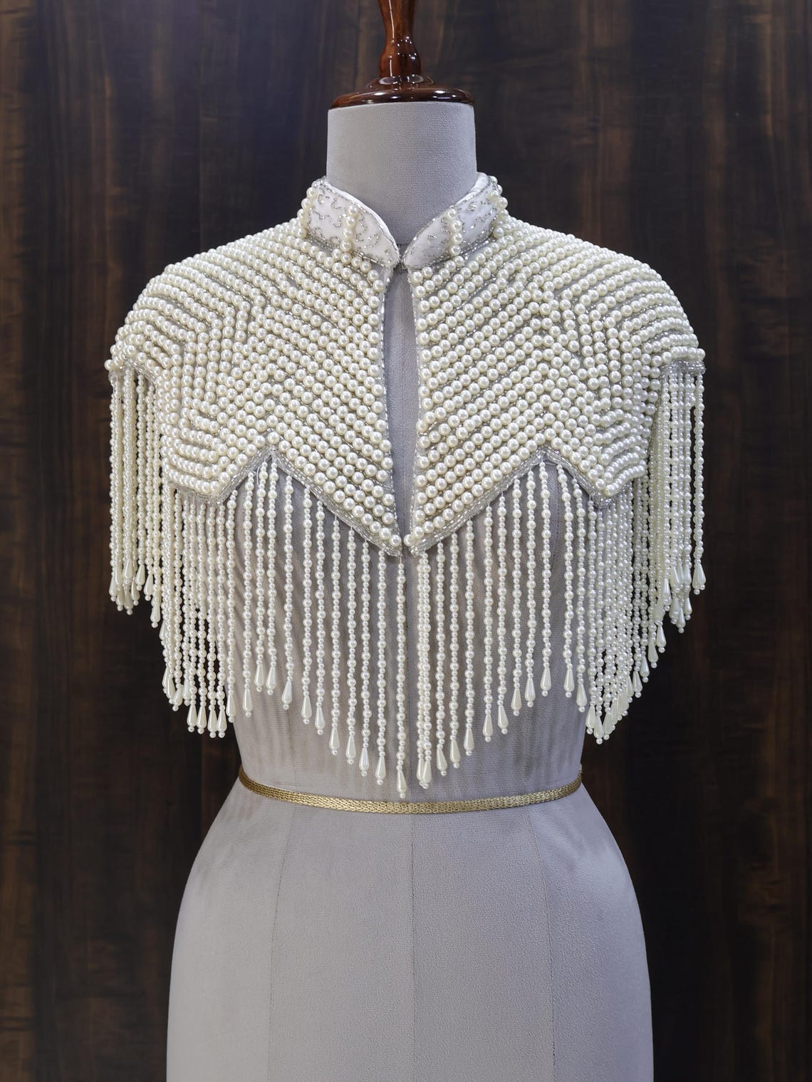 White Pearl Beaded Cape: Wedding & Evening Cover-up Shrug - Etsy
