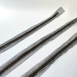 Black Gothic Zircon Metallic Indian Trim Lace, Organza Ribbon Sari ...