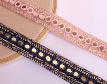 9 Yards Narrow Scalloped Golden Drop Pearl Trim Lace, Dupatta Saree Suit Border Ribbon Lace ...