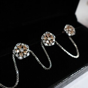 Silver Chain Kurta Buttons: Champagne Gold Crystal Studs, Indian ...