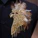 Handmade Golden Eagle Embroidered Fur Patch: Luxury Indian Applique - Etsy