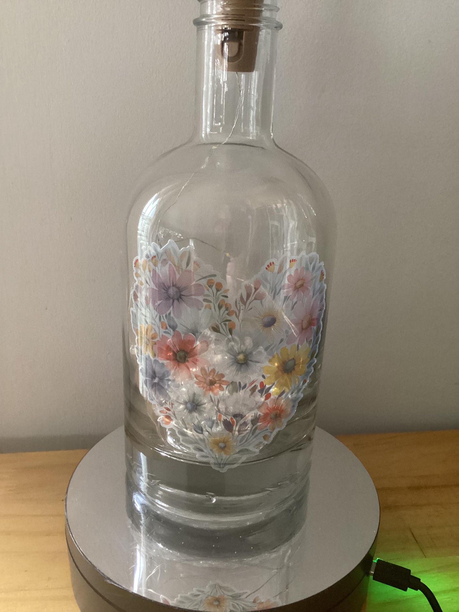 Daisy Birth Flower, April Light up Bottle, Bottle Lamp With Gift ...