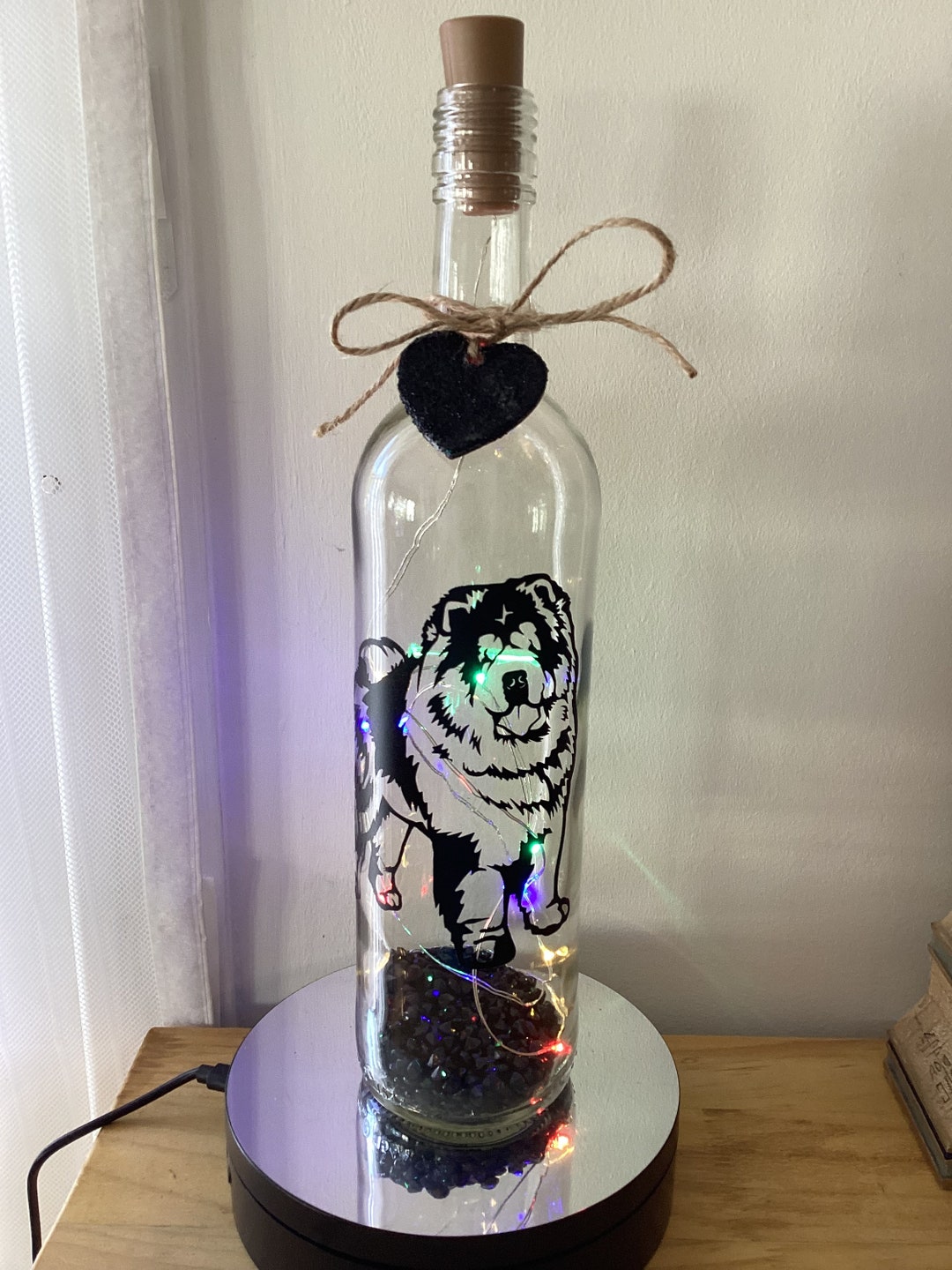 Chow Chow Dog Light up Bottle, Can Be Personalised, Happy Birthday ...