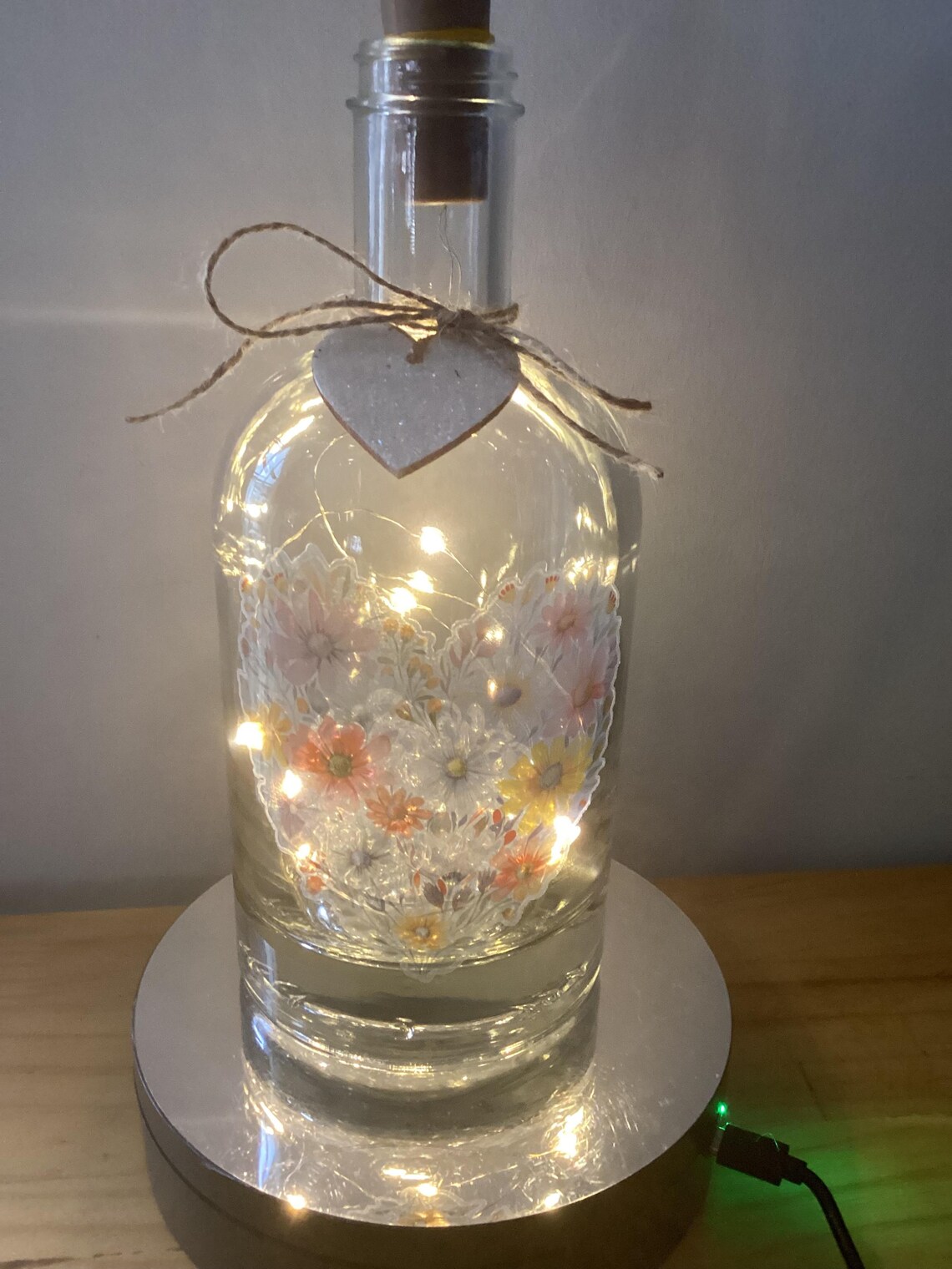Daisy Birth Flower, April Light up Bottle, Bottle Lamp With Gift ...