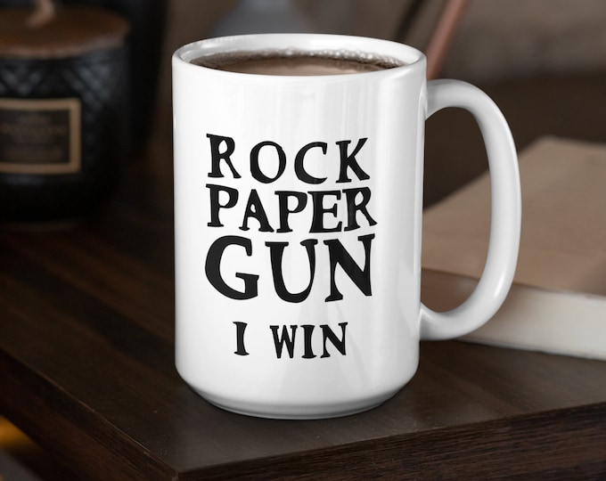 Rock Paper Gun Funny Gun Coffee Mug Gift for Gun Lover - Etsy