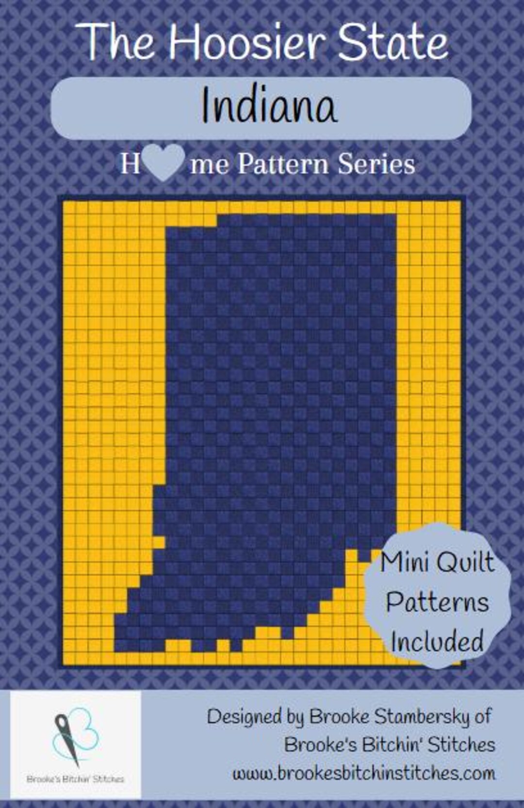 The Hoosier State - Indiana - Pixelated Quilt Pattern (digital Download ...