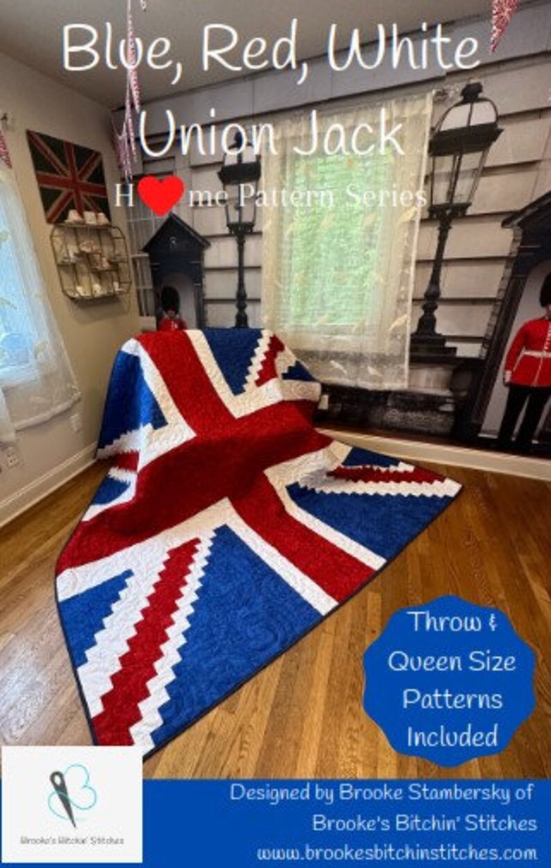 Blue, Red, White, Union Jack- Pixelated Quilt Pattern (digital Download ...