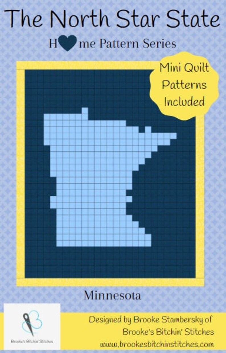 The North Star State - Minnesota Pixelated Quilt Pattern (digital ...