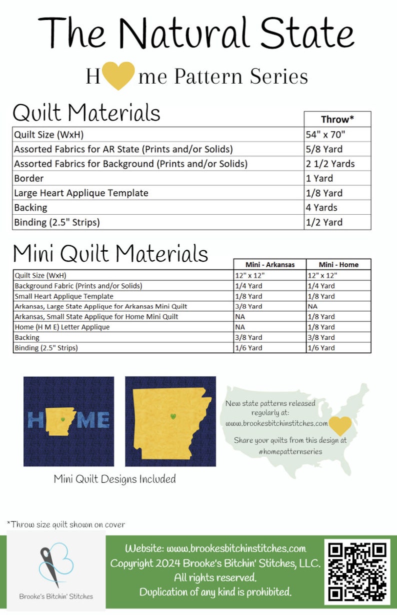 The Natural State - Arkansas Pixelated Quilt Pattern (digital Download ...