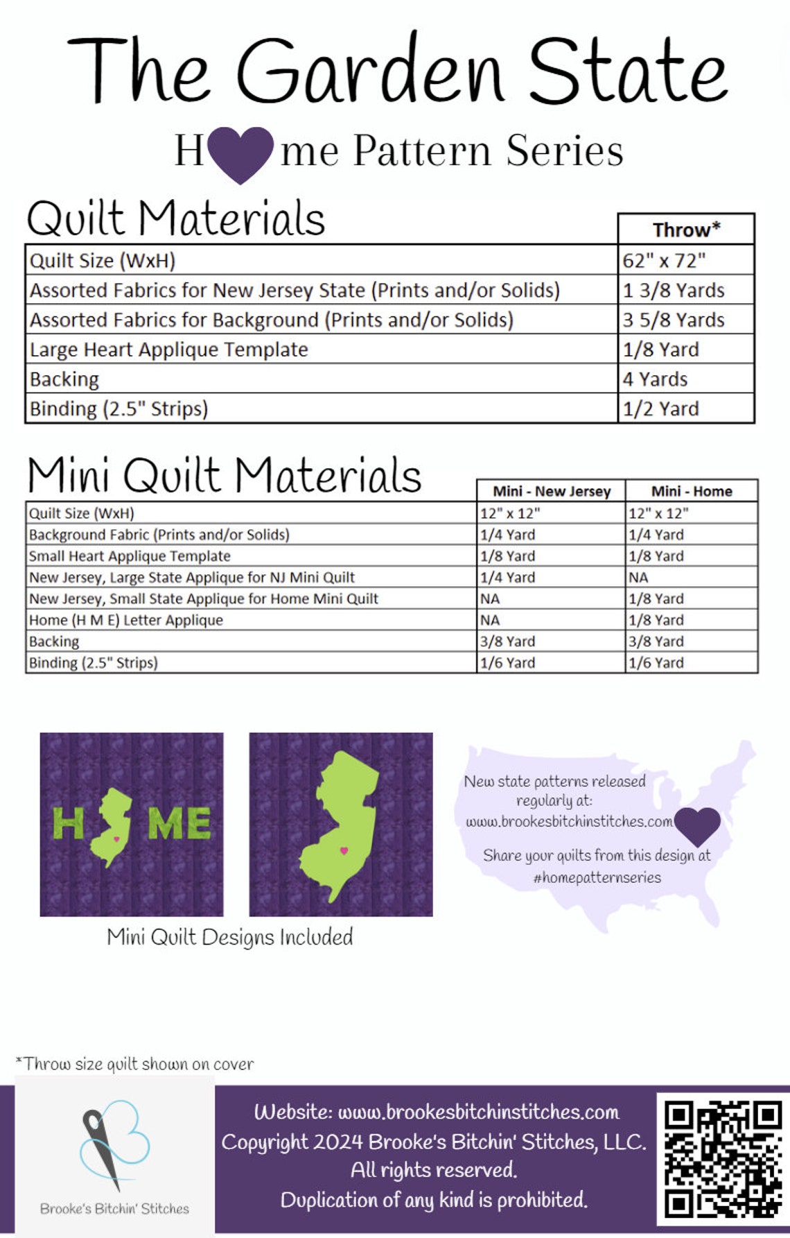 The Garden State - New Jersey - Pixelated Quilt Pattern (digital ...