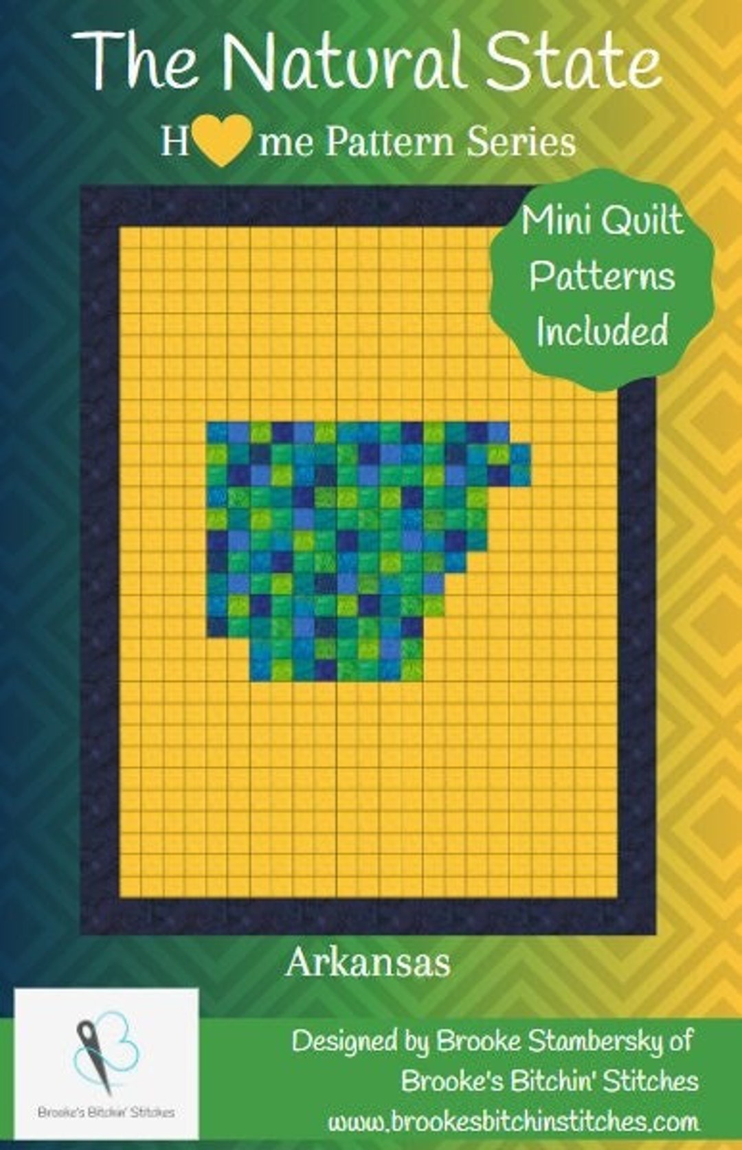 The Natural State Arkansas Pixelated Quilt Pattern digital Download - Etsy