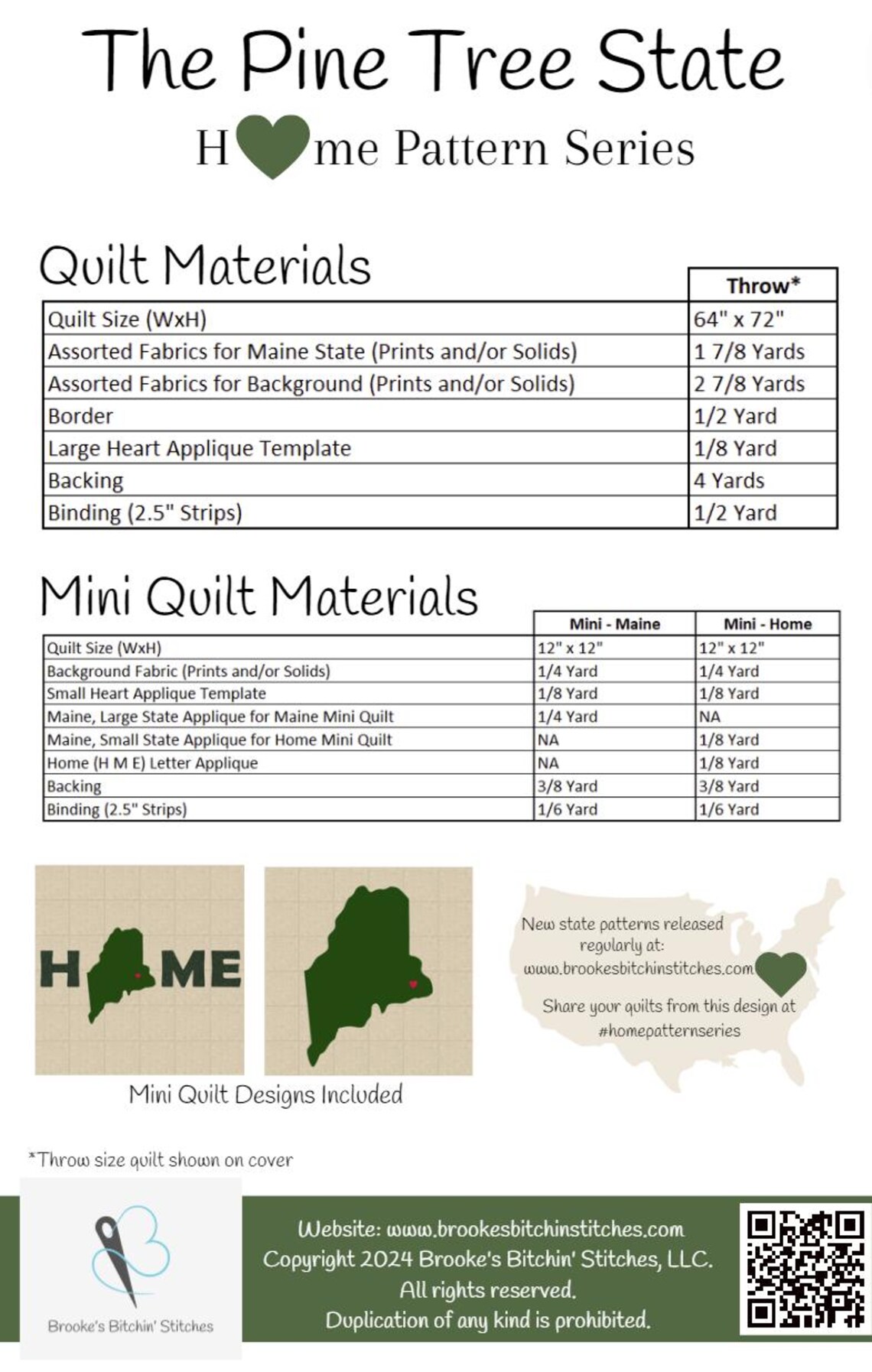 The Pine Tree State - Maine - Pixelated Quilt Pattern (digital Download ...