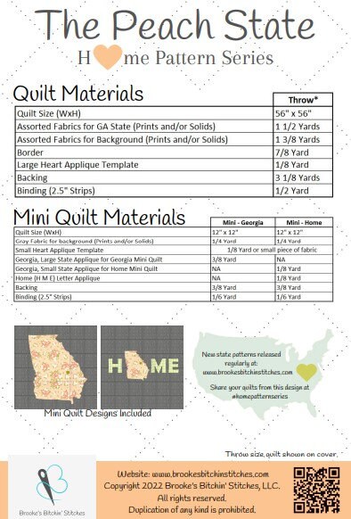 The Peach State Georgia Pixelated Quilt Pattern digital Download - Etsy