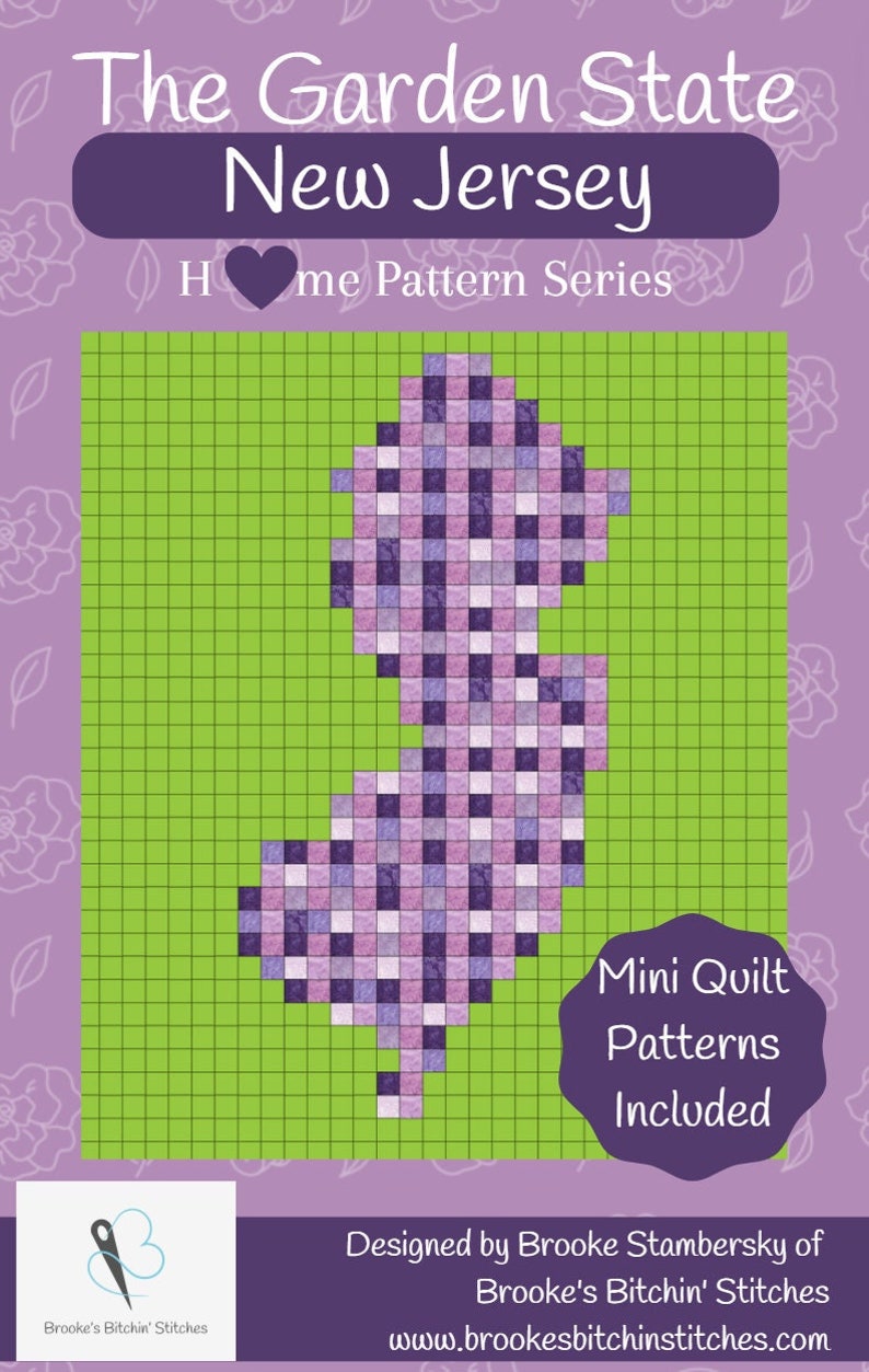 The Garden State - New Jersey - Pixelated Quilt Pattern (digital ...